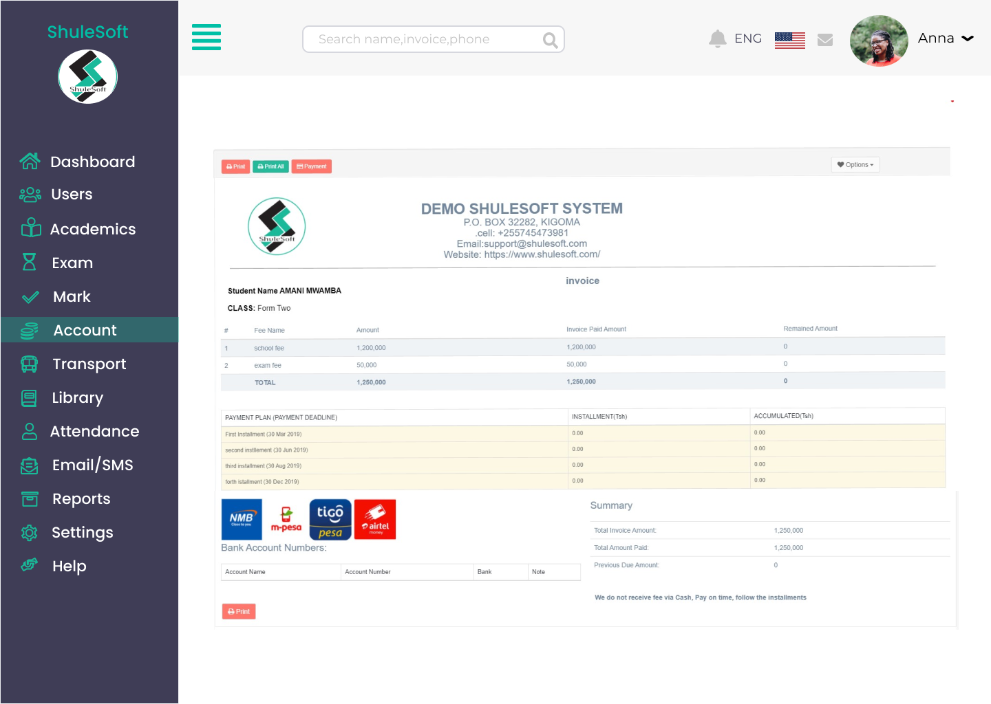 ShuleSoft School Management System